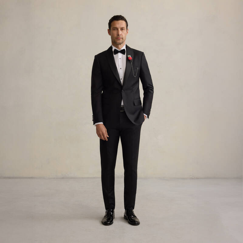 Pavalotti Siyah Slim Fit Smokin - SARAR