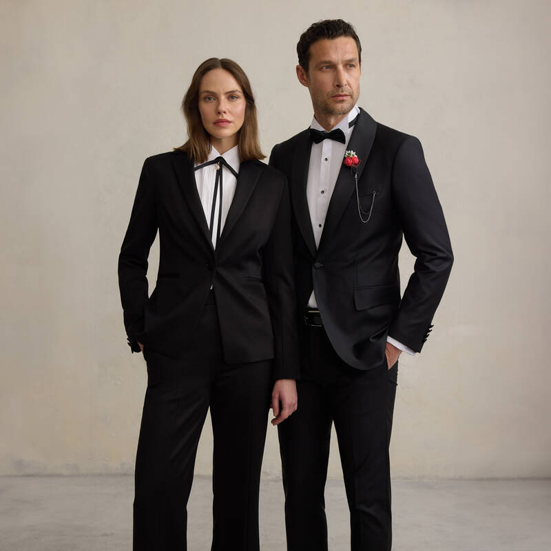 Pavalotti Siyah Slim Fit Smokin - SARAR